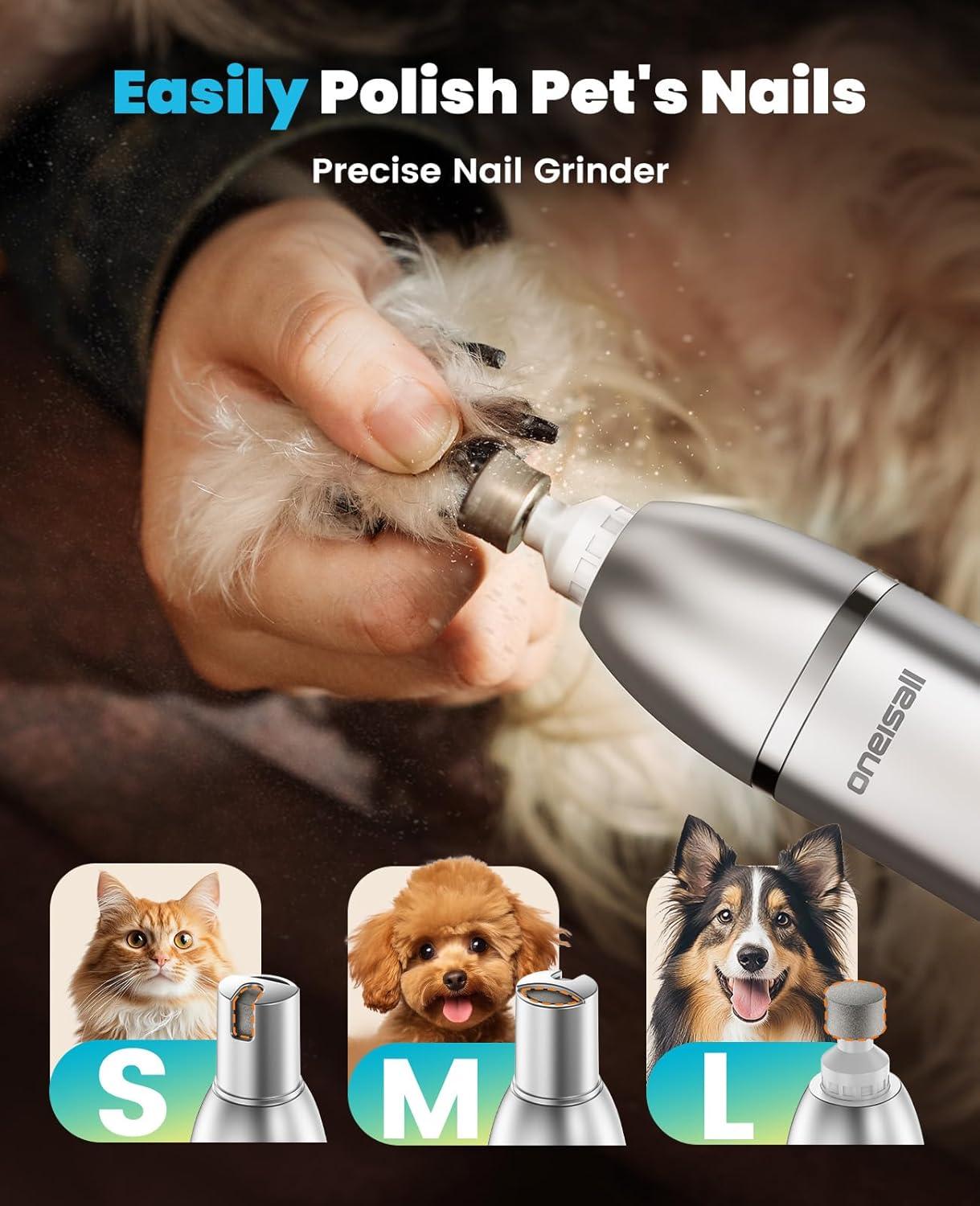 oneisall 4 in 1 Dog Grooming Kit with LCD Display and Dog Clippers for ...